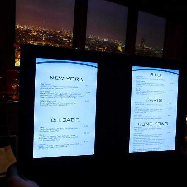 Customised LED Light-Up Menus | Ice Entertainments